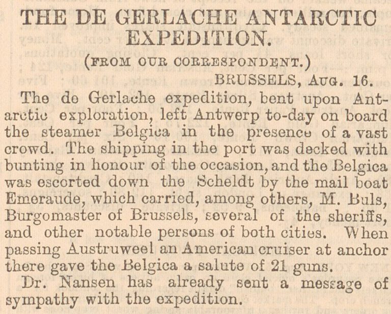 The first Antarctic expedition: tracing the voyage of the Belgica • KBR
