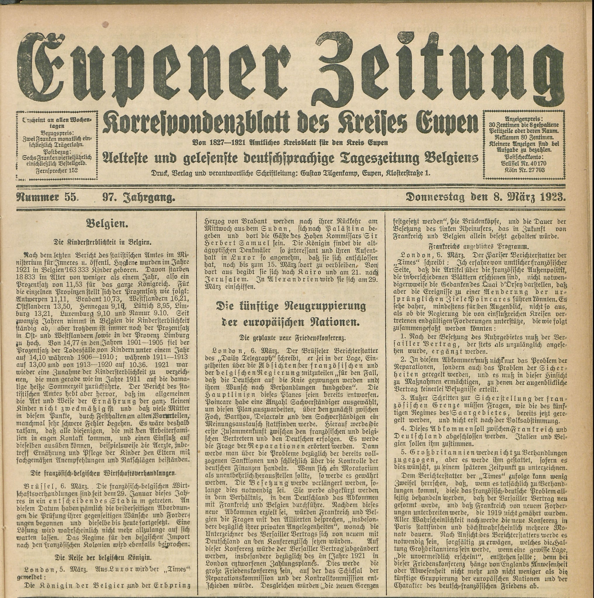 The BelgicaPress portal of KBR now includes newspapers from the German ...